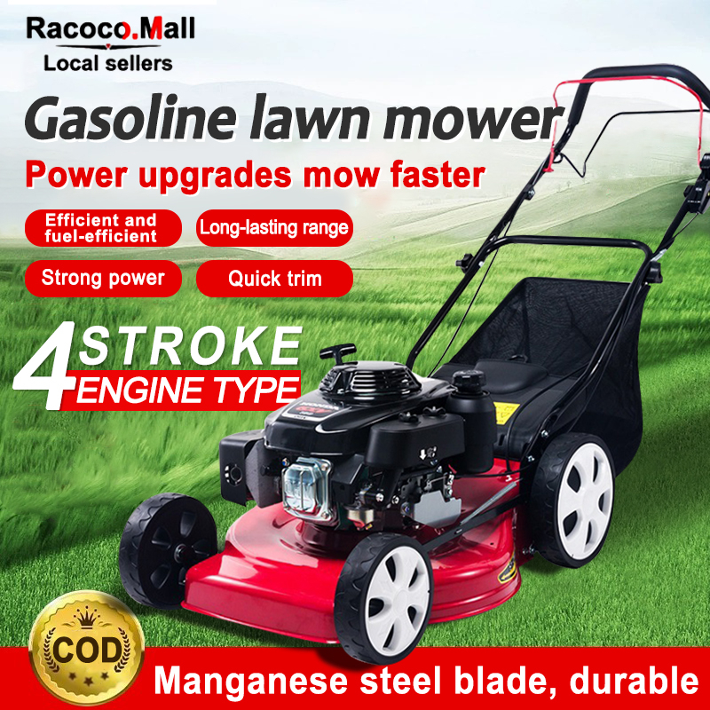 Lawn Mower 4-Stroke Gasoline Grass Trimmer Push Mower Multifunctional ...