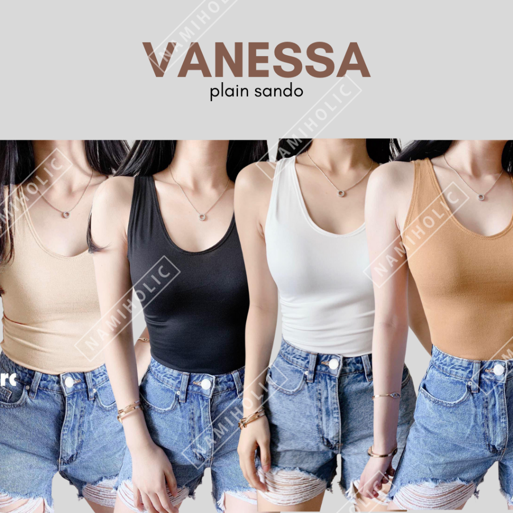 Namiholic Vanessa Plain Sando Crop Top I Cotton Spandex I XS to SMALL ...