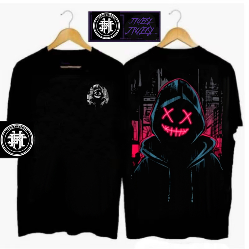 Men's and women's cotton T-shirt design pattern printed T-shirt black ...