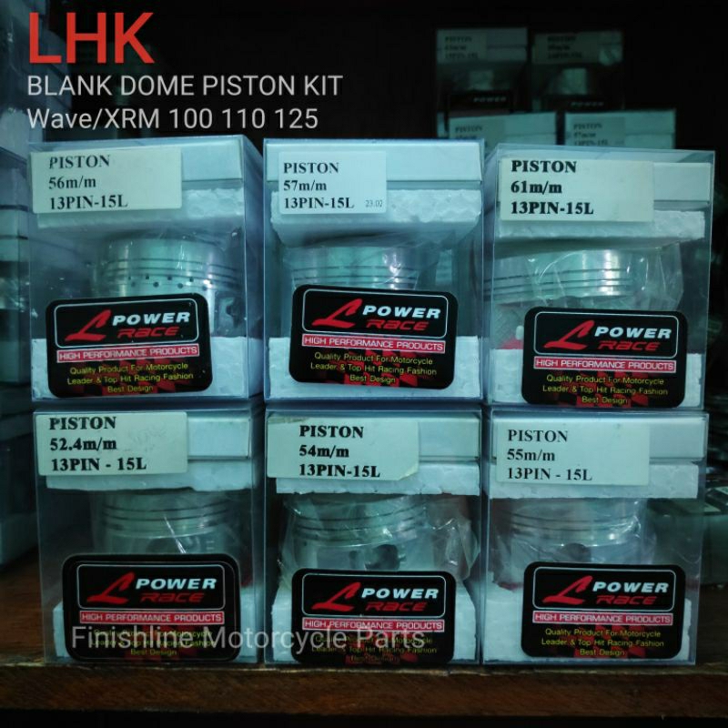 LHK Blank Dome Piston Kit Wave XRM 100 110 125 52.4 54 55 56 57 61 63 65 mm | Shopee Philippines