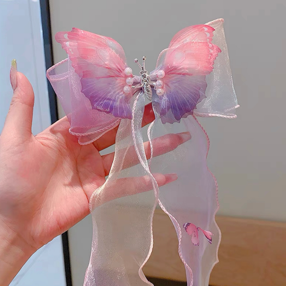 Big Bow Fairy Hair Clip Girls Kids Colourful Princess Hairpin Long ...