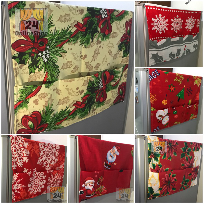 Refrigerator Cover - Christmas Ref Cover Designs (dust cover) | Shopee ...