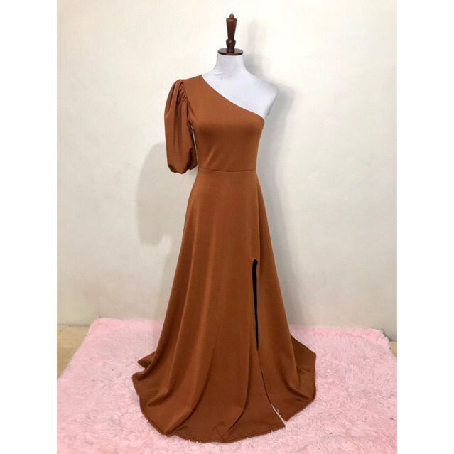 VALERIE ONE-SIDED SLEEVE W/SLIT STYLE DRESS NEOPRENE | Shopee Philippines