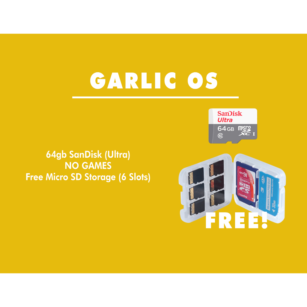 Micro SD Card w/ Garlic OS for Anbernic RG35XX w/ Super Mario and NDS ...