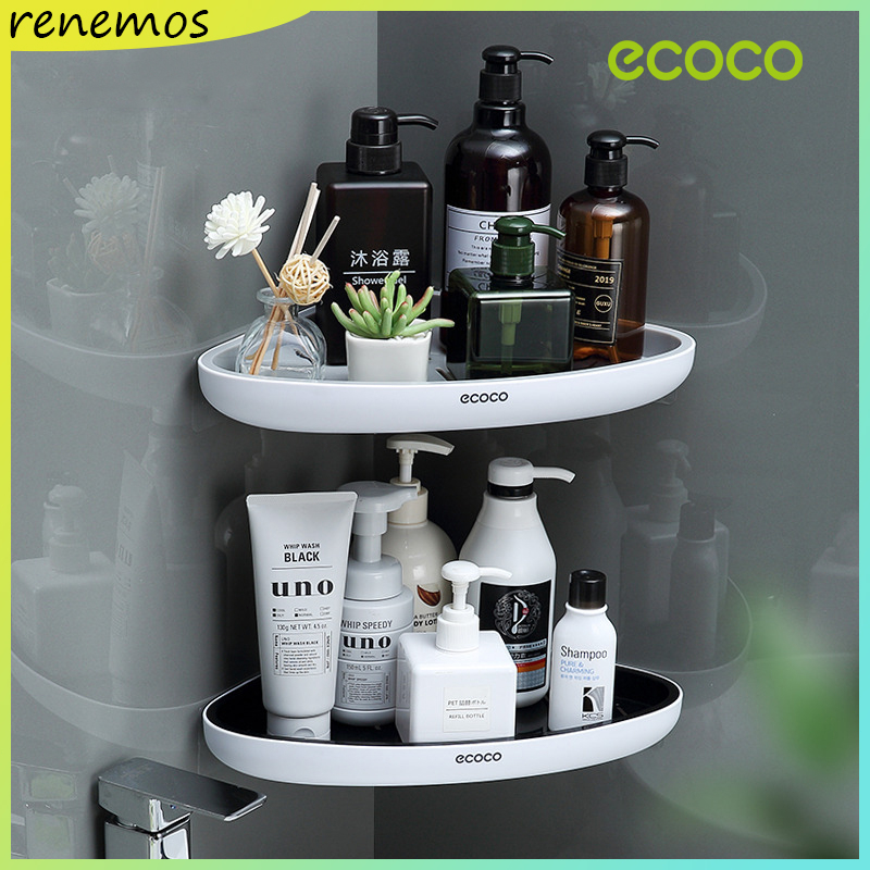 Ecoco Bathroom Shelf Organizer Wall Mounted Corner Shelves No Drill ...