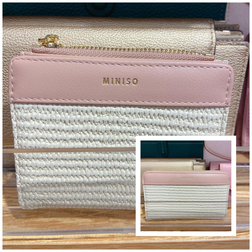 ️ LONG | SHORT WOMEN'S MINIMALIST WOVEN WALLET ️ PINK | BLACK by Miniso ...