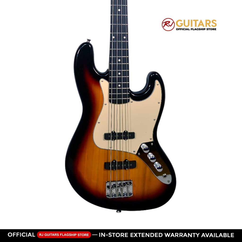 RJ Basic Electrics - Jazzcaster Bass Guitar with Bag, Cable, Strap ...
