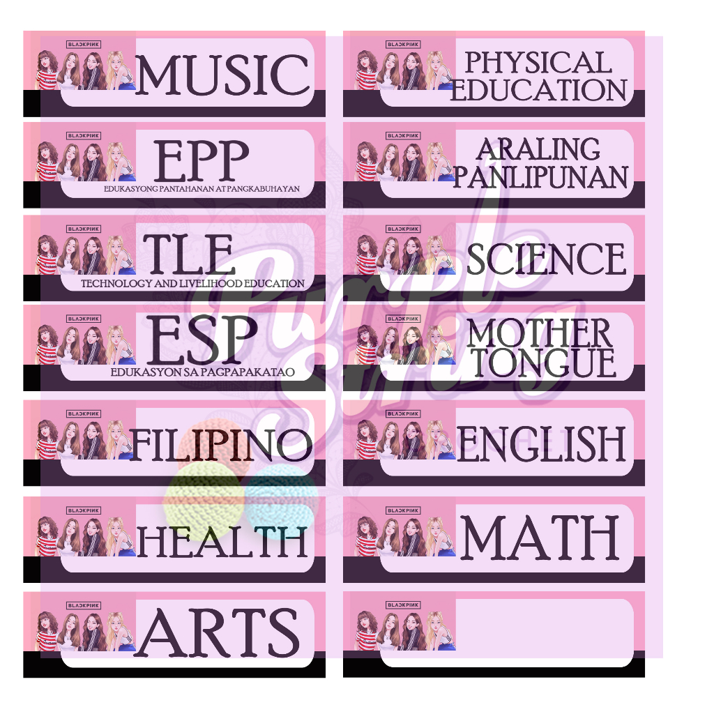 Subject Sticker for Notebooks | Shopee Philippines