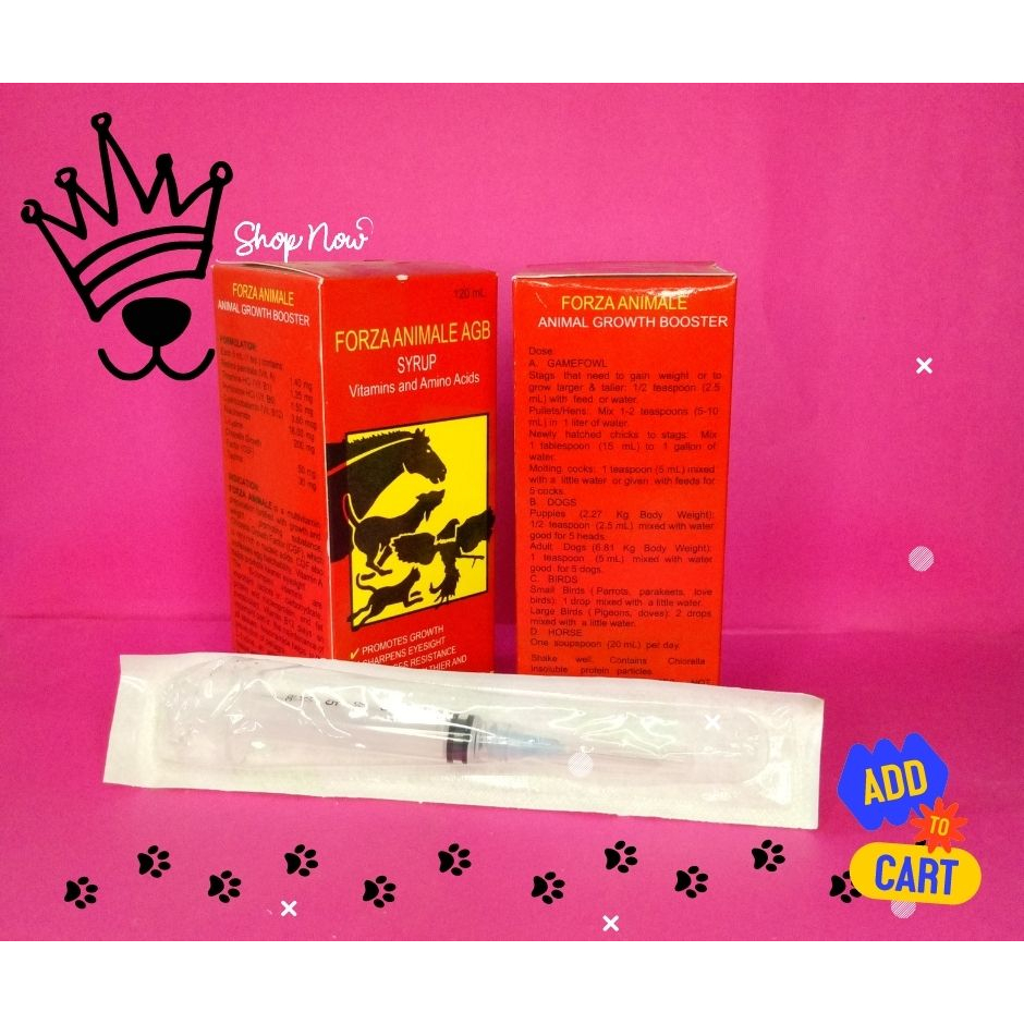 Forza Animale AGB (Red) Syrup 120ml Vitamins and Amino Acids with 1 ...