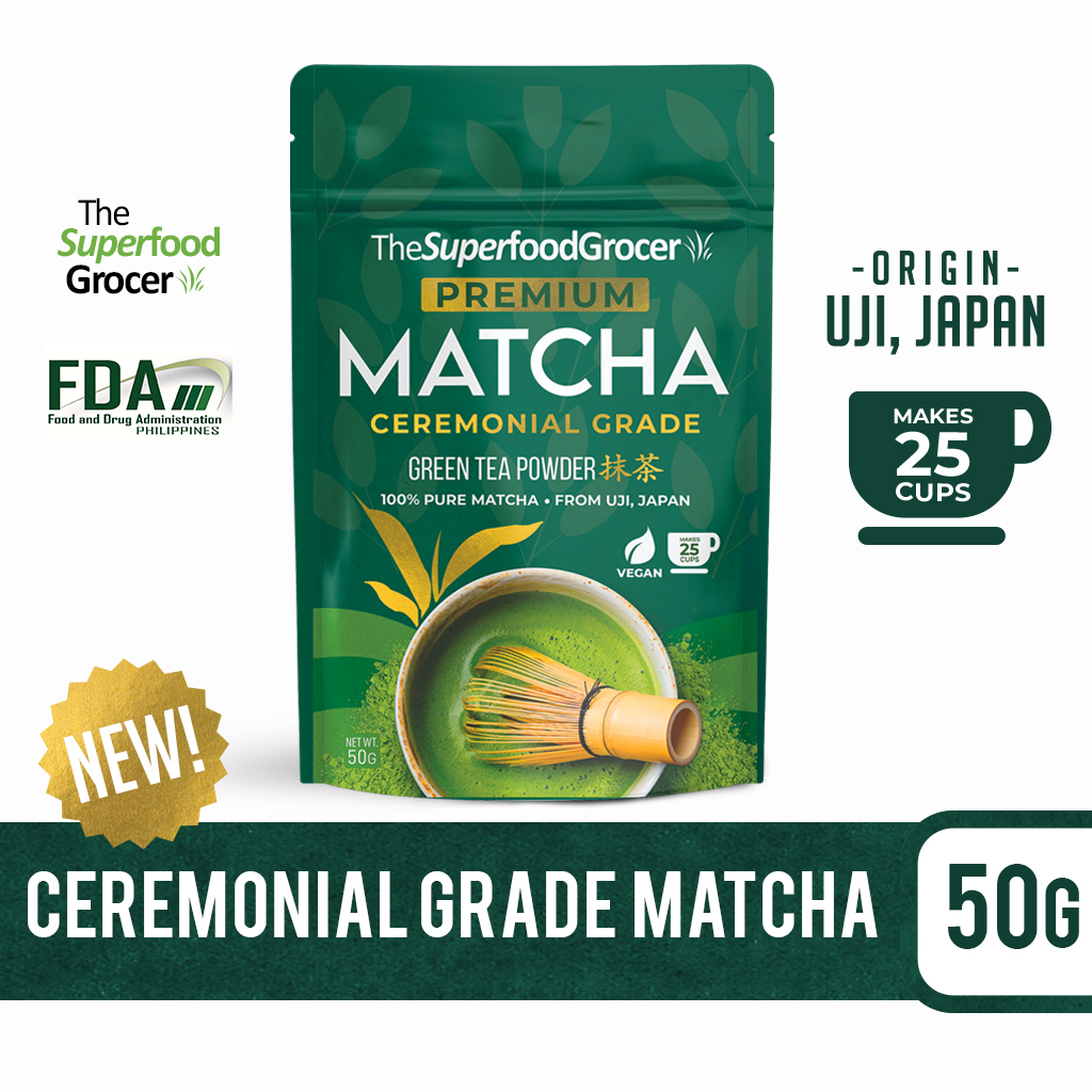 The Superfood Grocer Ceremonial Grade Uji Matcha Green Tea Powder 50g ...