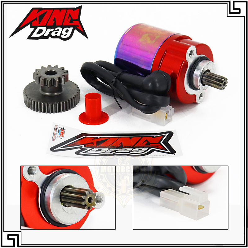 KING DRAG MX135 Sniper 135 5S Racing Starter Motor With Gear Refit Big ...
