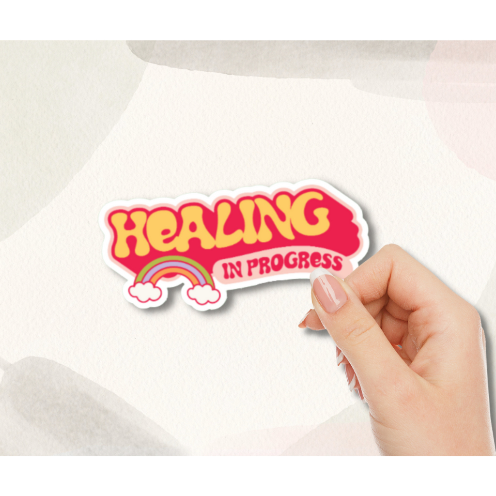HEALING IN PROGRESS | Laminated Waterproof Sticker for Tumblers and ...
