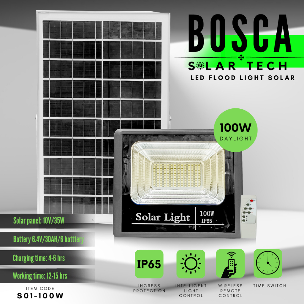 WHS Flood Light Solar Panel Led Light Waterproof With Remote Control ...