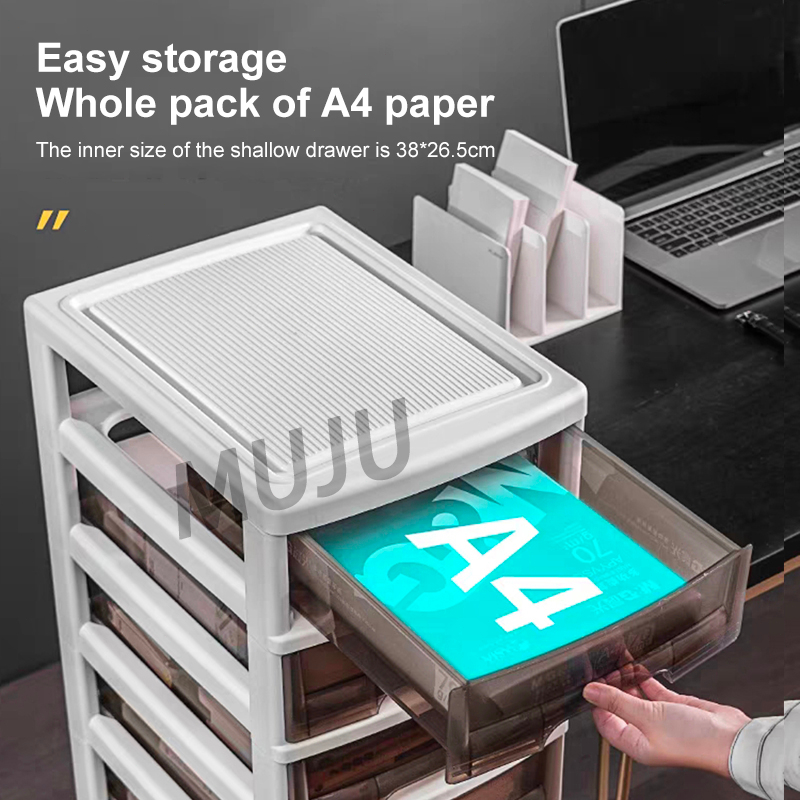 MUJU Paper organizer drawer Office File Storage Cabinet With Wheel ...