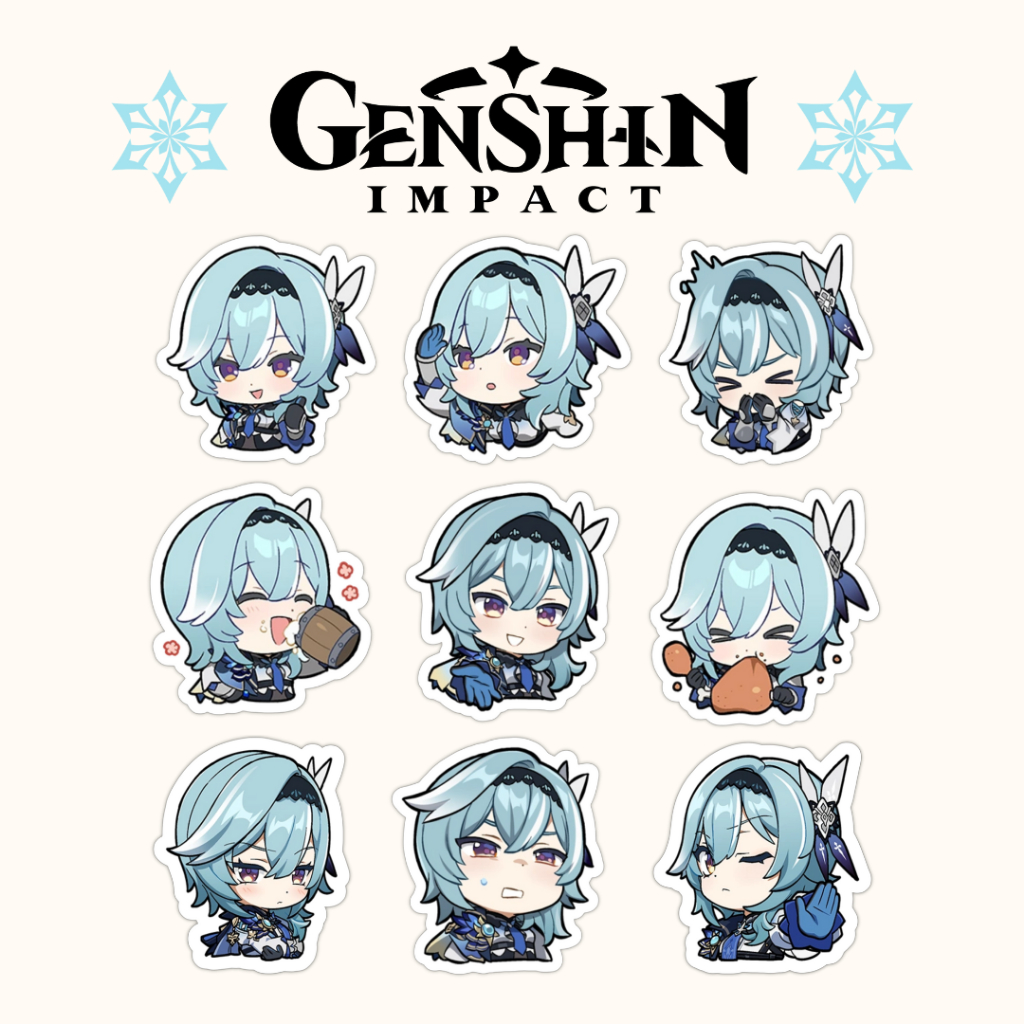 Genshin Impact Eula Emoji Sticker Set (9pcs) | Shopee Philippines