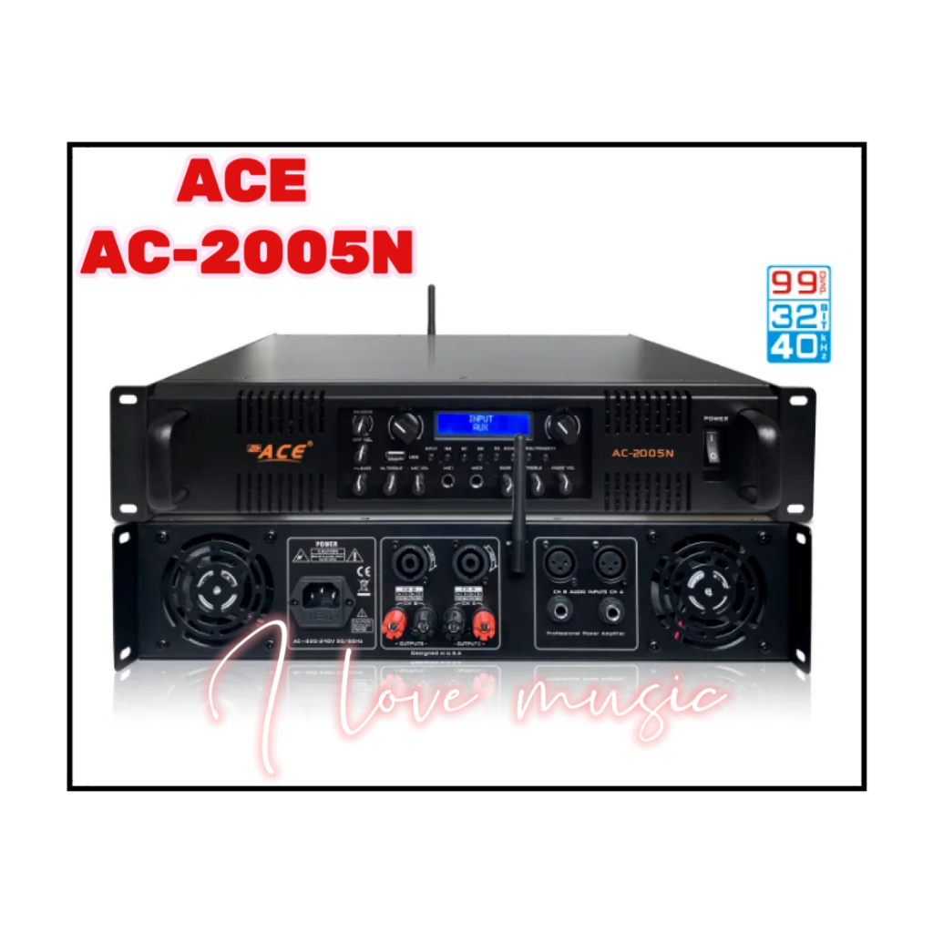 Power Amplifier ACE-2005N 500watts with 99 DSP effects,bluetooth,2 mic ...
