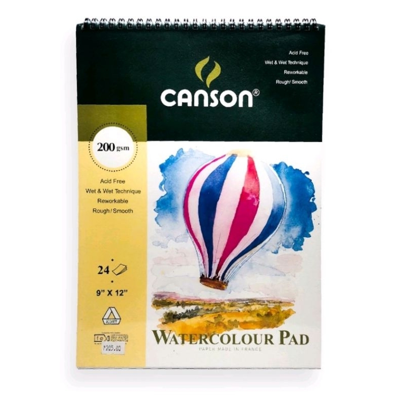 Canson Watercolor Pad 200gsm 9x12 and 12x18 24 Sheets Acid Free ...