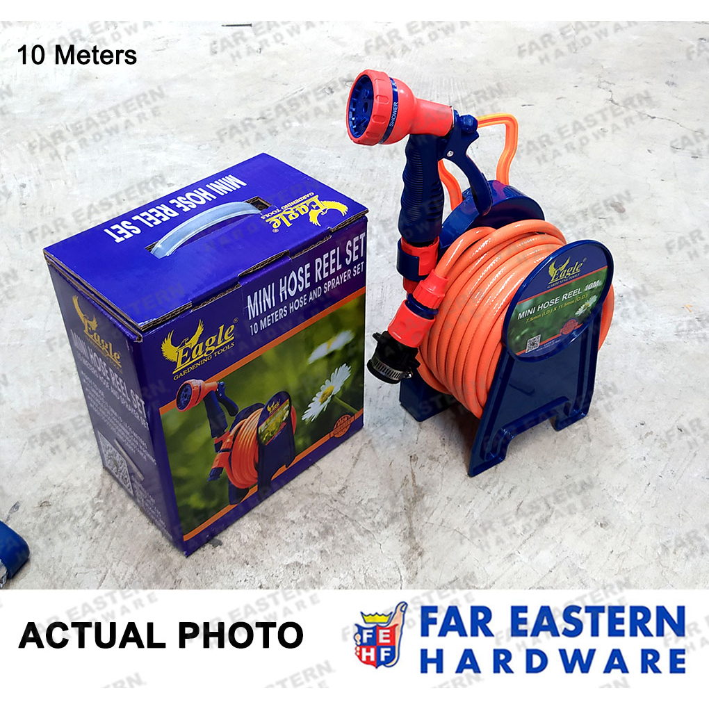 EAGLE Garden Hose Reel 1/2" w/ Sprayer Spray Gun / Nozzle Connector Set ...