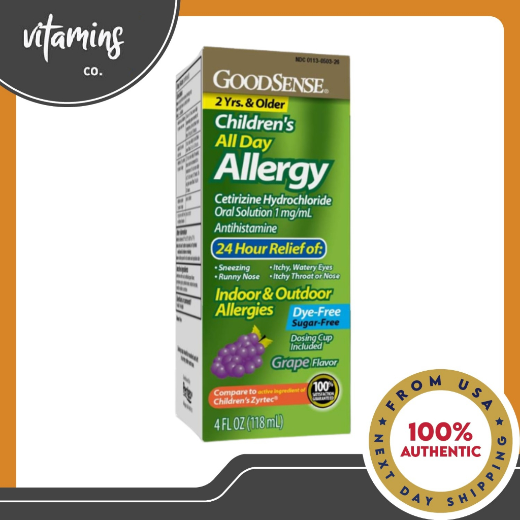 GoodSense Children’s All Day Allergy for 2 Years & Older, Dye Free ...