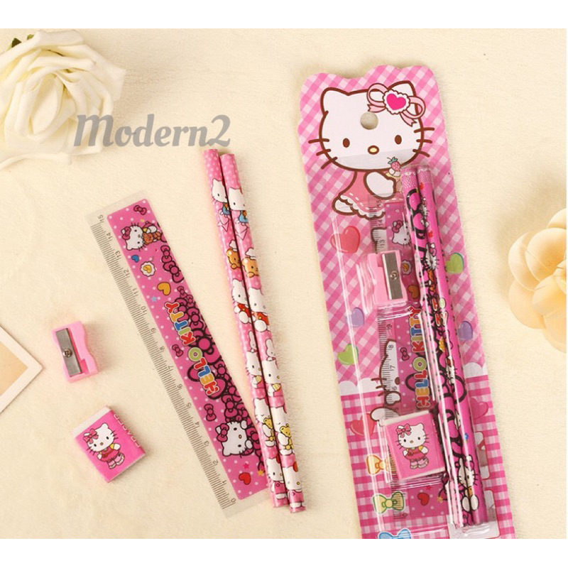 Cartoons 6in1 Pencil Set With Pouch | Shopee Philippines