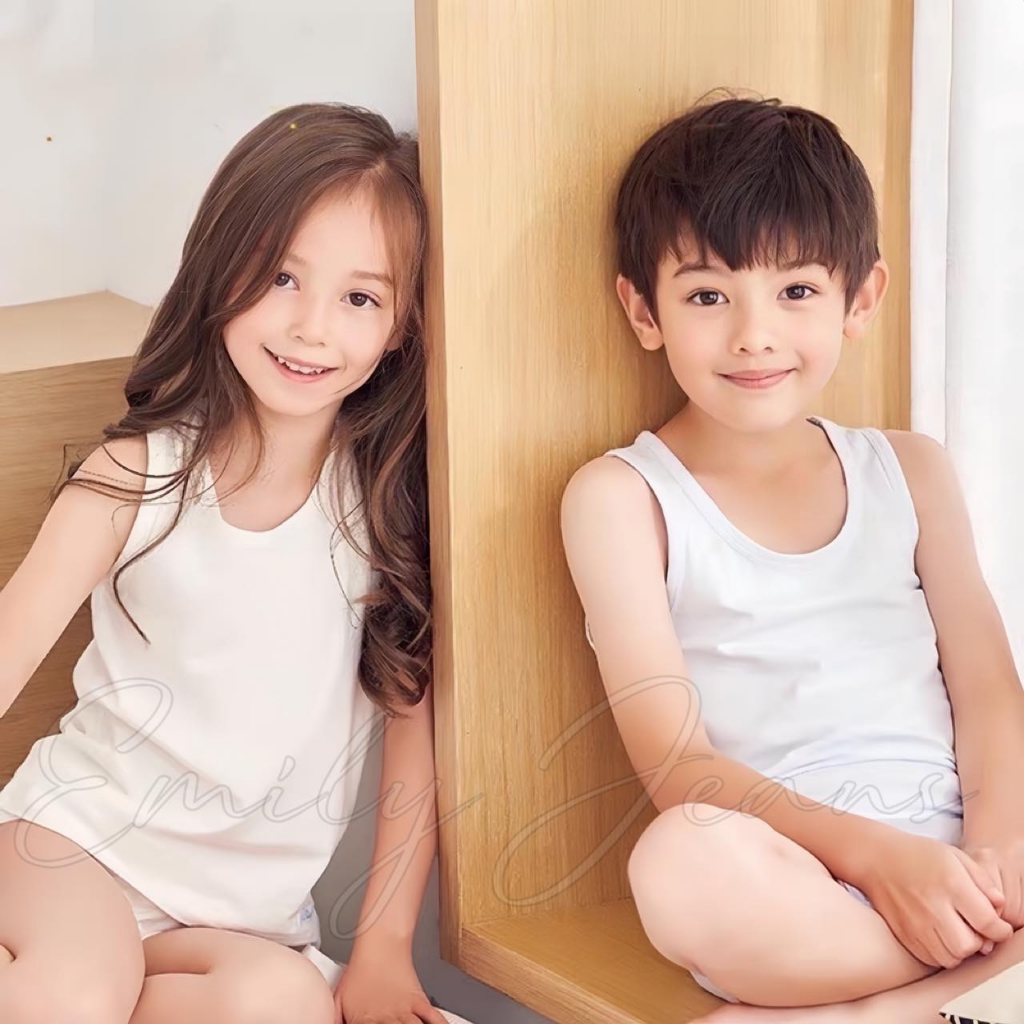 EMILY Sando Sleeveless White Plain Kids & Teens 0-12 Years Old Boy ...