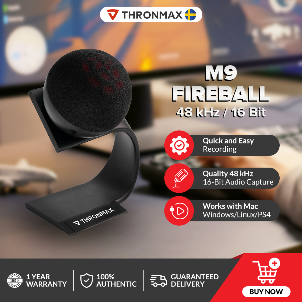 THRONMAX Fireball Cardioid USB Microphone studio grade HD recording 48K ...