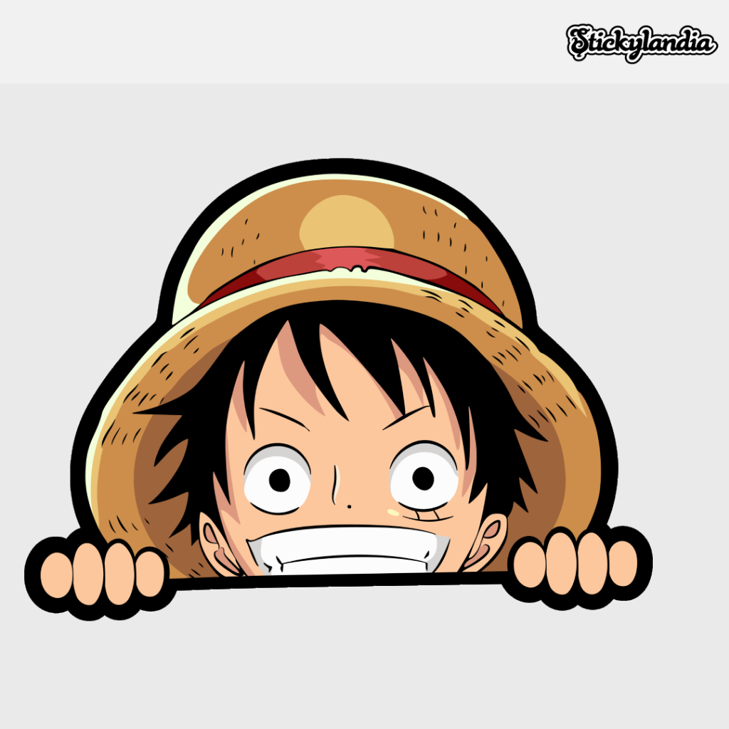 One Piece Monkey D Luffy Peeker Waterproof Vinyl Sticker Set Laptop ...