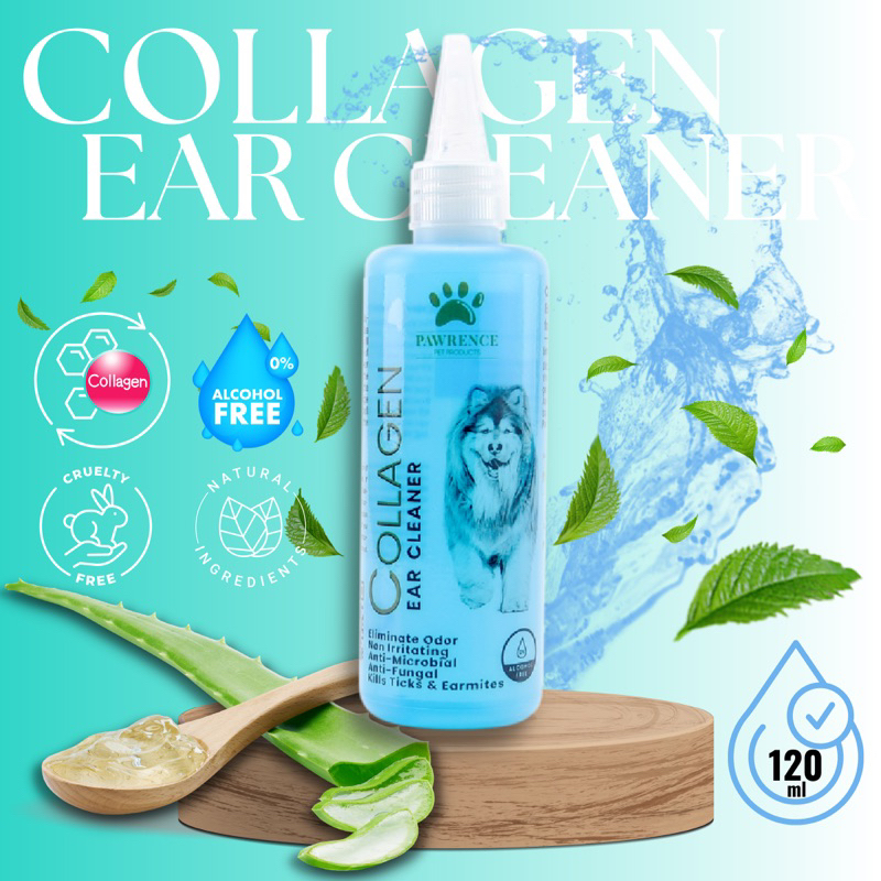 Pawrence Collagen Ear Cleaner for Dogs & Cats (120 ML) | Anti-Ear Mites ...