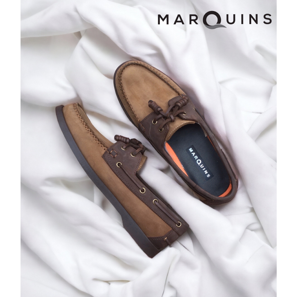 Marquins Genuine Leather Boat Shoes for MEN - Taupe Brown (30 colors ...