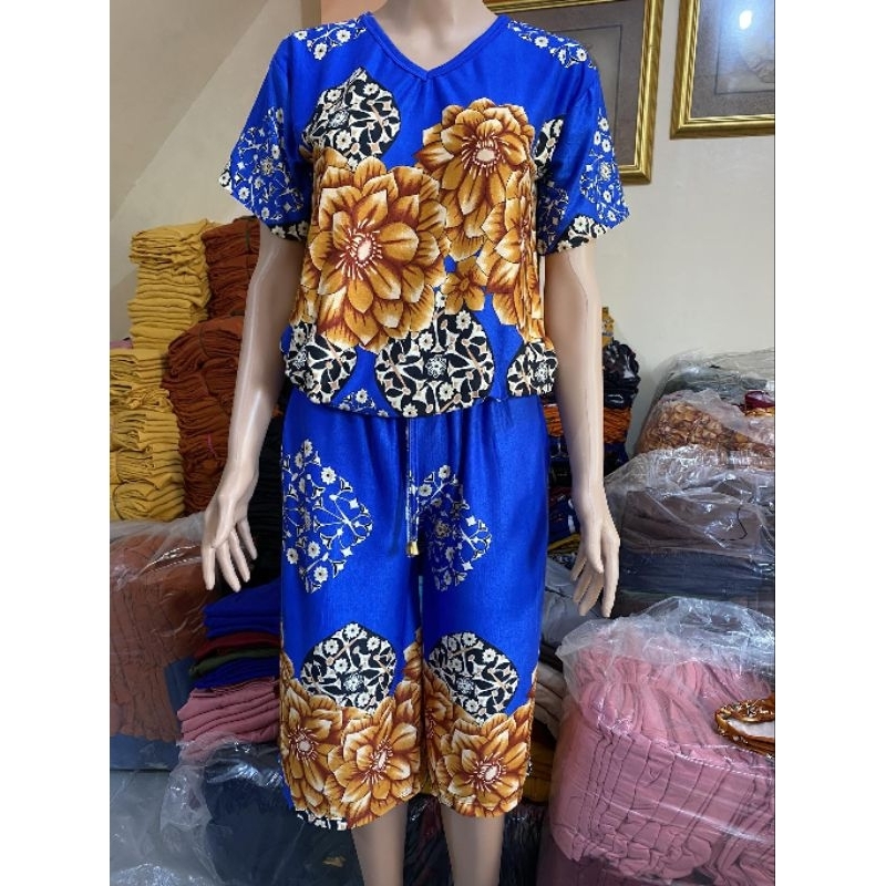 V-Neck SENEPA Terno 3/4 SquarePants fit up to XL | Shopee Philippines