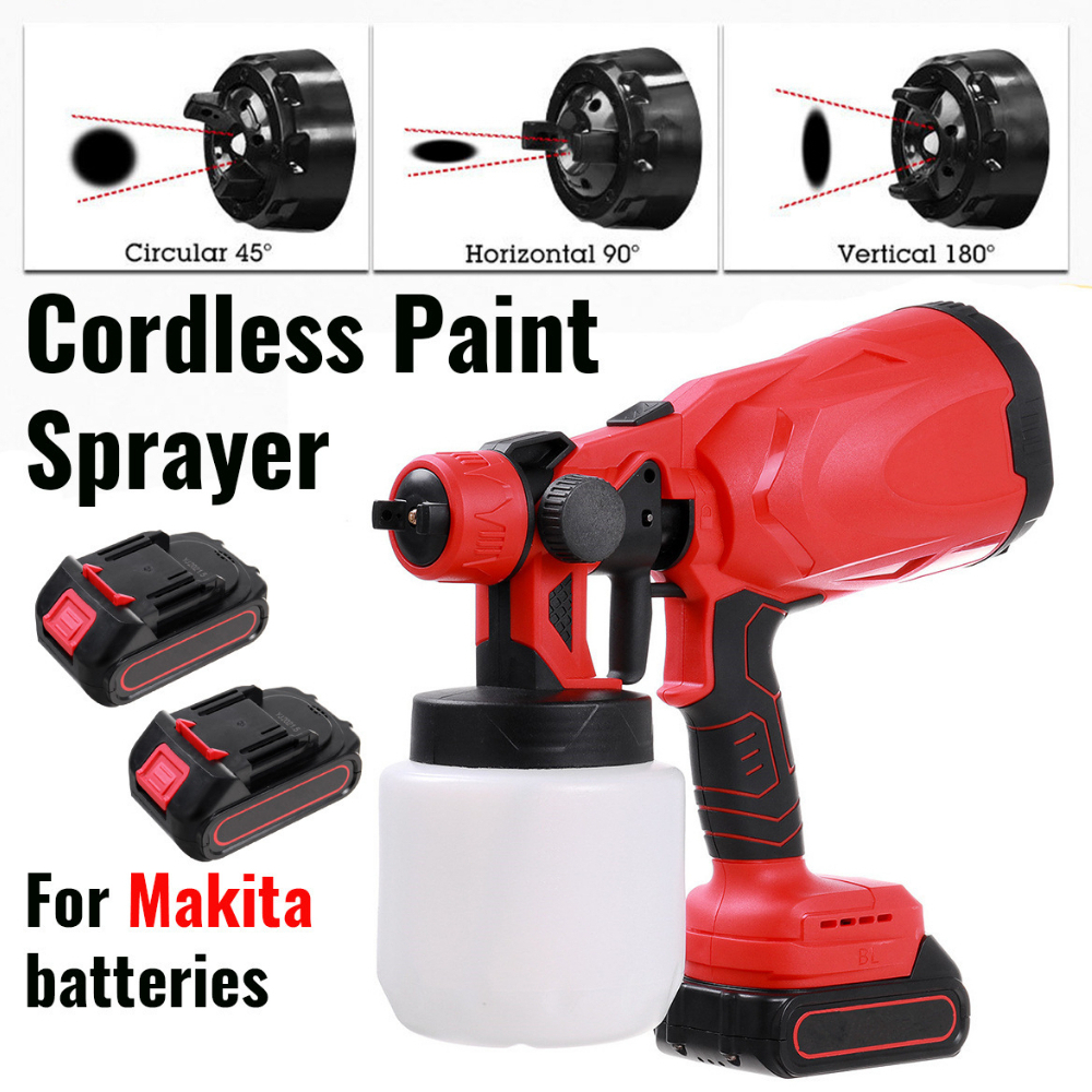 588vf Cordless Electric Paint Zoom Spray Gun Set 800ml Portable Paint ...