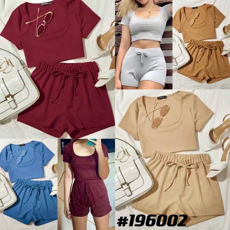Chin Set Crop Top and Shorts Terno For Women | Shopee Philippines