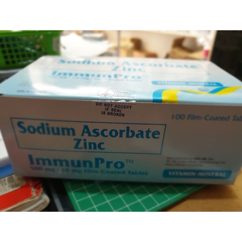 Immunpro 500mg/10mg Sodium ascorbate + zinc box of 100's | Shopee ...