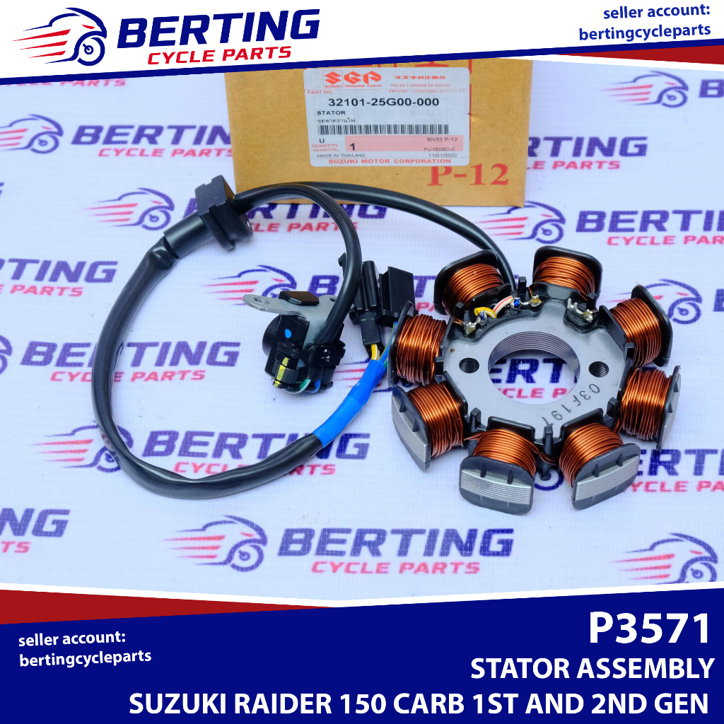 SGP STATOR ASSEMBLY Suzuki Raider 150 Carb 1st and 2nd Gen Genuine ...