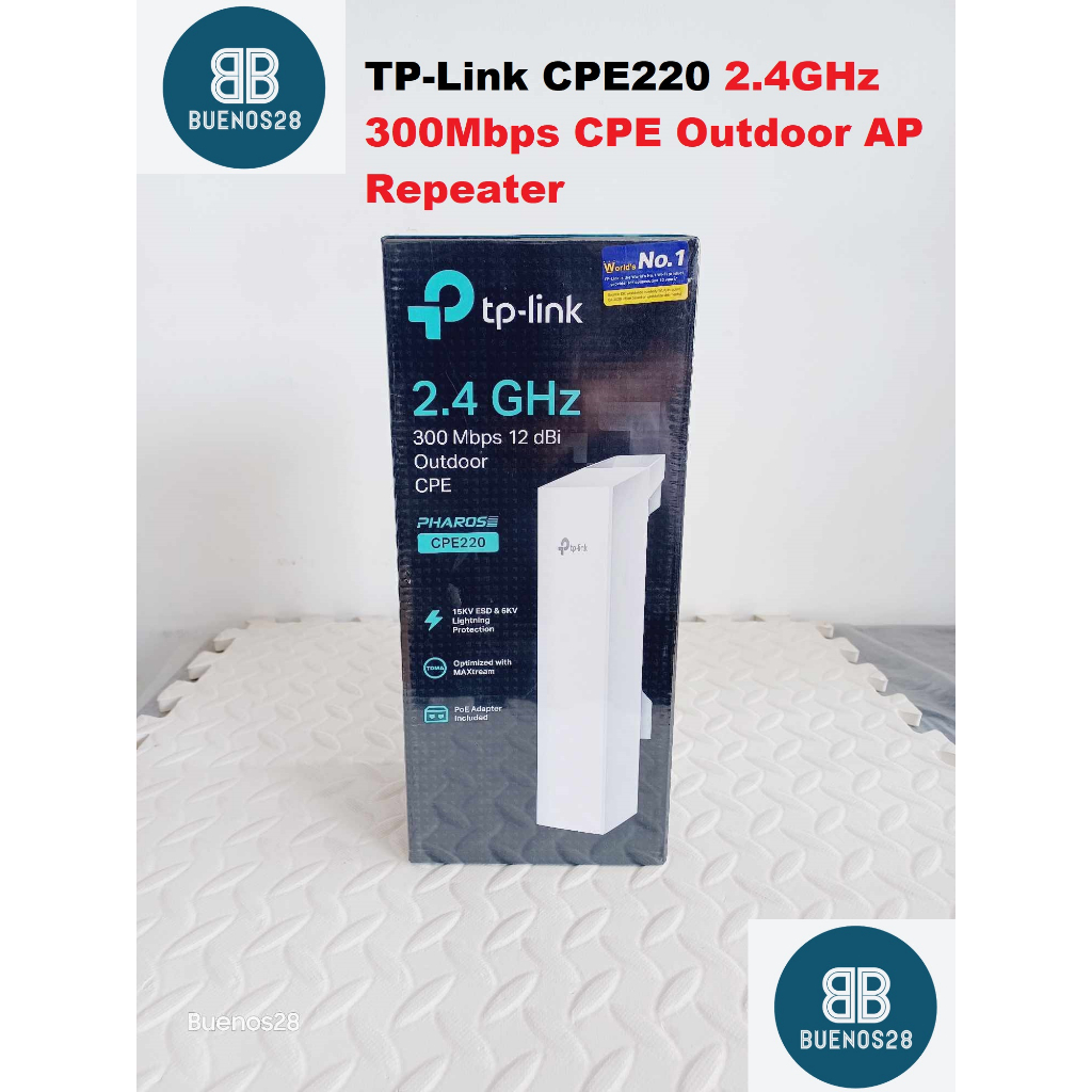 TP-Link CPE220 2.4GHz 300Mbps 12dBi Outdoor CPE Outdoor AP Repeater ...
