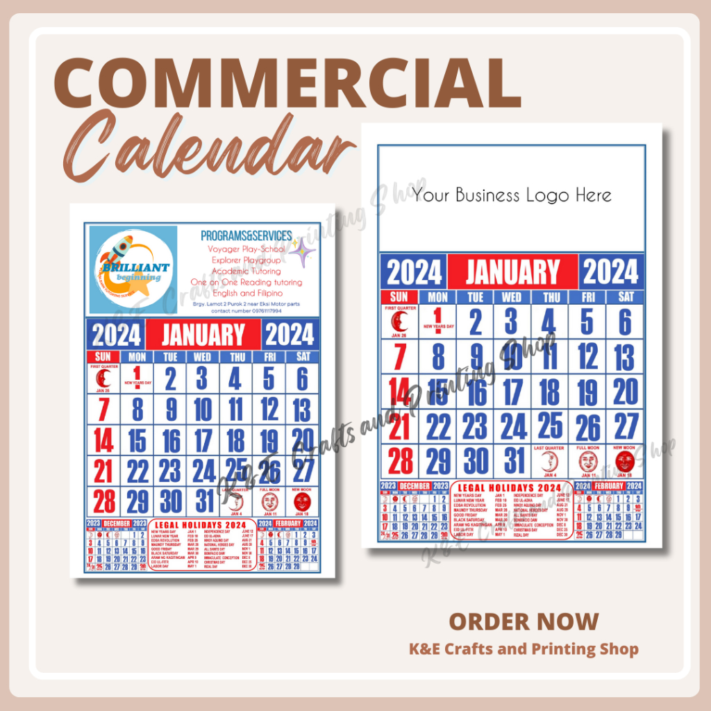 Customized Commercial Calendar for 2024 | Shopee Philippines