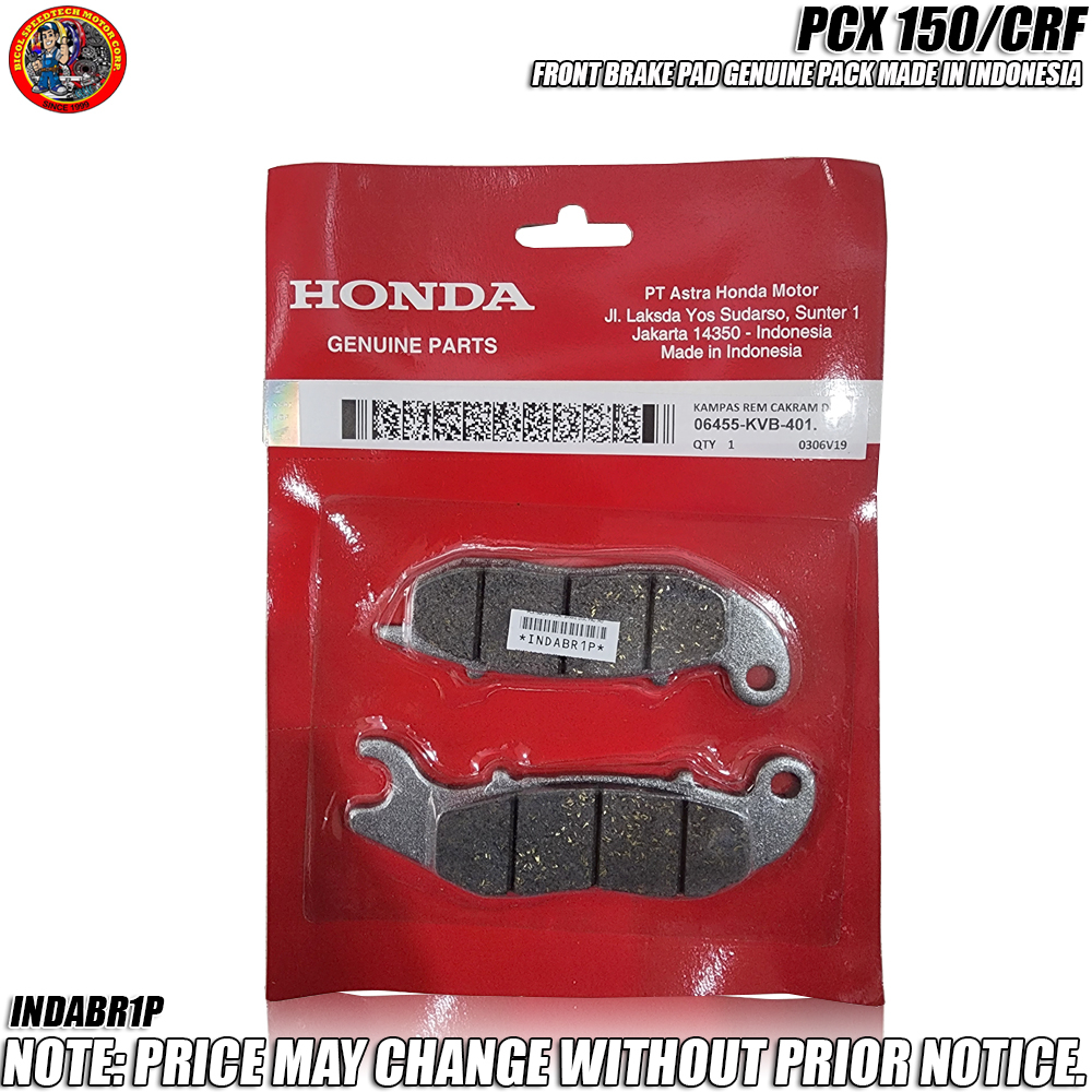 PCX150 / ADV150 FRONT BRAKE PAD / DISC PAD 06455-KVB-401 Honda Genuine ...