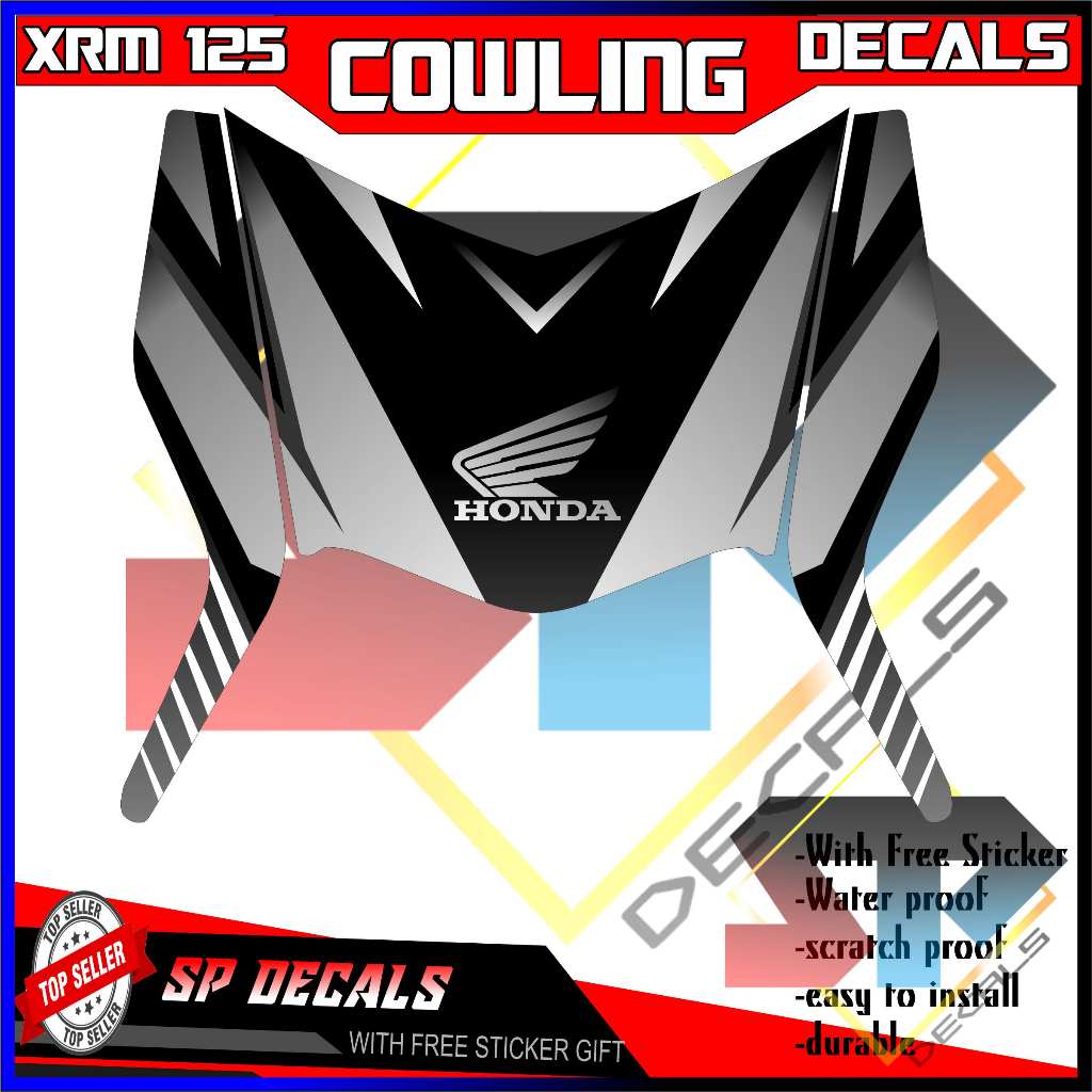 XRM trinity Cowling Headlight Front only sticker decals Honda durable ...