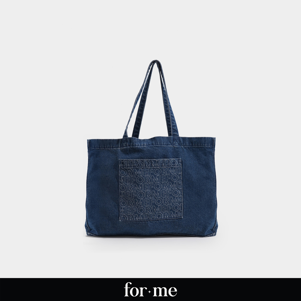 ForMe Monogram Denim Tote Bag for Women (Faded Denim) | Shopee Philippines