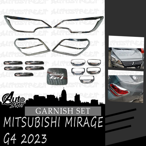 Mitsubishi Mirage G4 2023 Garnish Combo Set (Chrome) | Shopee Philippines