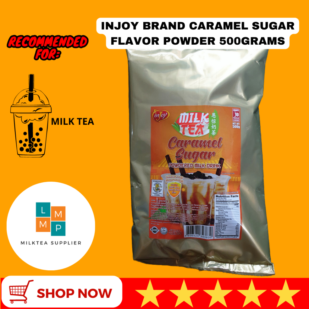 Injoy Caramel Sugar Milk Tea Flavor Powder 500g | Instant Powdered Milk ...