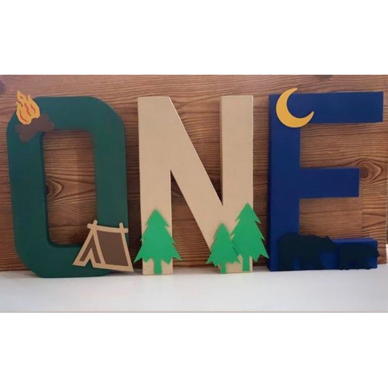Customized Camping Themed Letter standee 6 inches | Shopee Philippines
