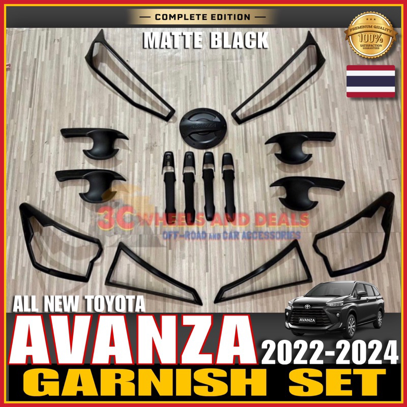 NEW TOYOTA AVANZA 2022-2024 GARNISH SET in MATTE BLACK (avanza accessories) | Shopee Philippines