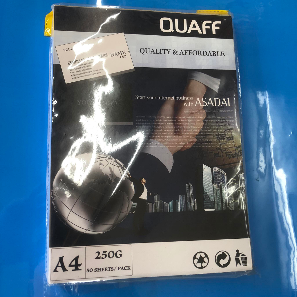 250GSM QUAFF brand Calling Card Paper Matte A4 size (50sheets per pack ...