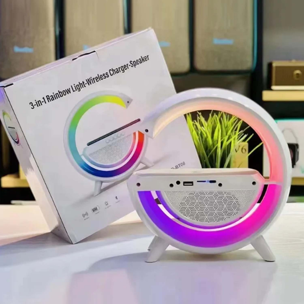 Multifunctional Bluetooth Speaker Wireless Charger RGB Night Light Speaker Bluetooth | Shopee ...