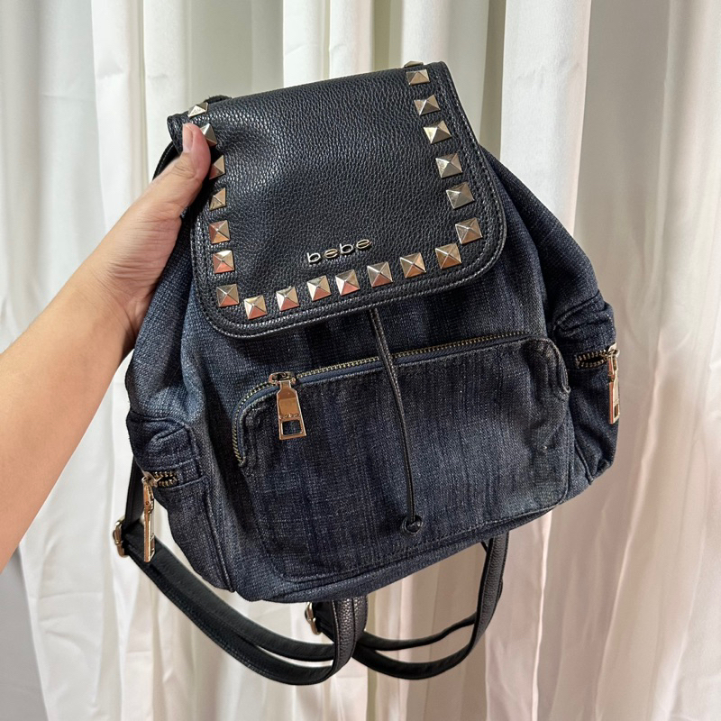 Authentic Bebe Denim Backpack | Shopee Philippines