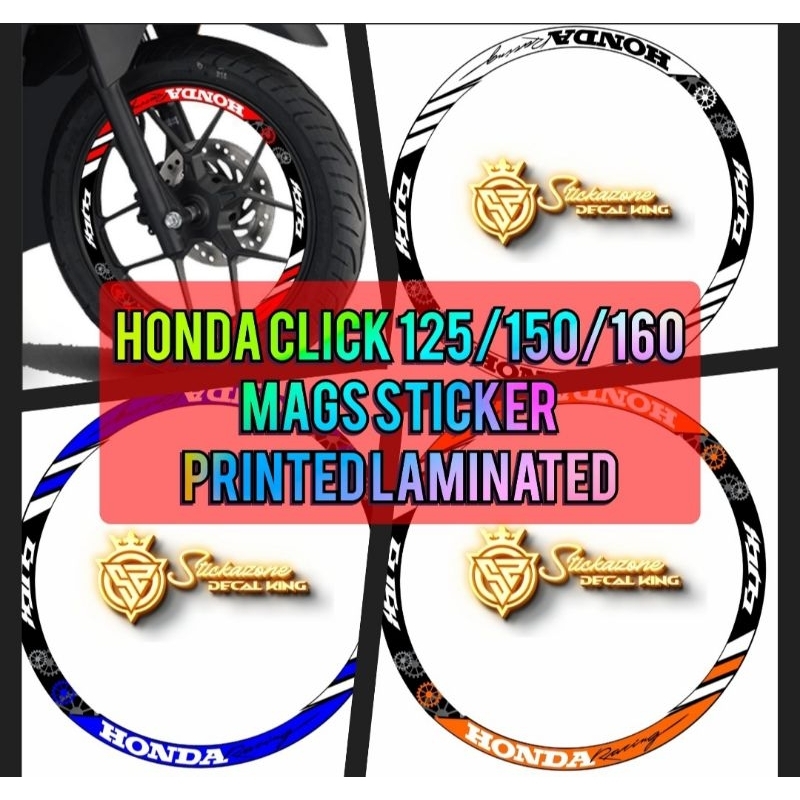 HONDA CLICK 125/150/160 MAGS STICKER PRINTED LAMINATED GLOSSY ...