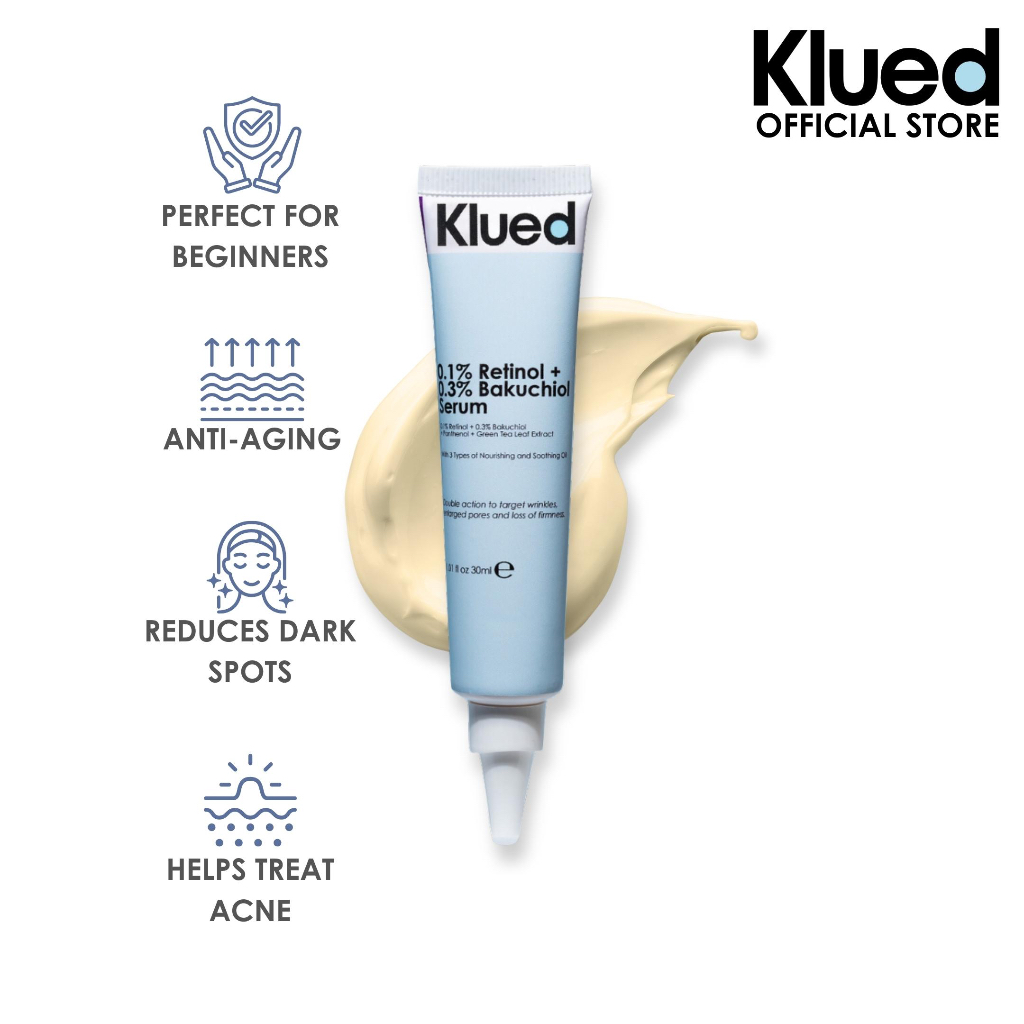Klued - 0.1% Retinol + 0.3% Bakuchiol Serum 30ML | Shopee Philippines