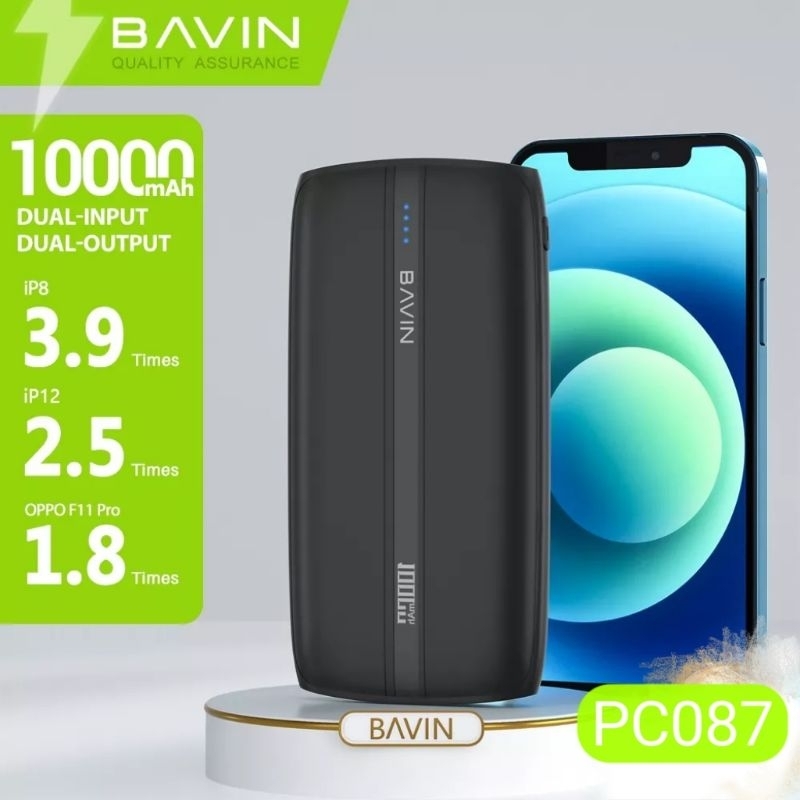 BAVIN PC-087 10000mAh Slim Powerbank w/ Dual 2A Universal USB Output & Dual Input for Micro ...