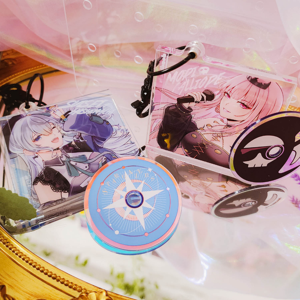 Hololive Hoshimachi Suisei Mori Calliope CD Charm Acrylic Keychain ...